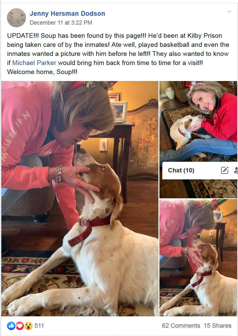 Owners learn their beloved dog is in jail with prison inmates