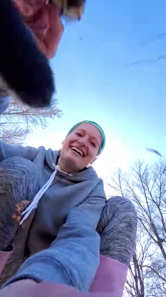 Cute rescue fox steals phone and runs away laughing