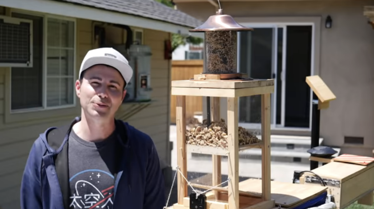 Former NASA engineer builds squirrel obstacle course then watches them ...