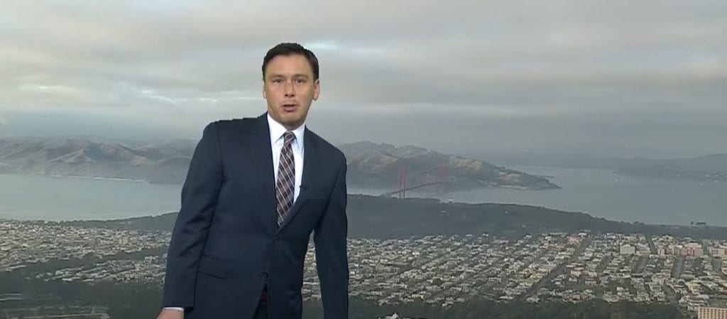 Bird hilariously photobombs weather report