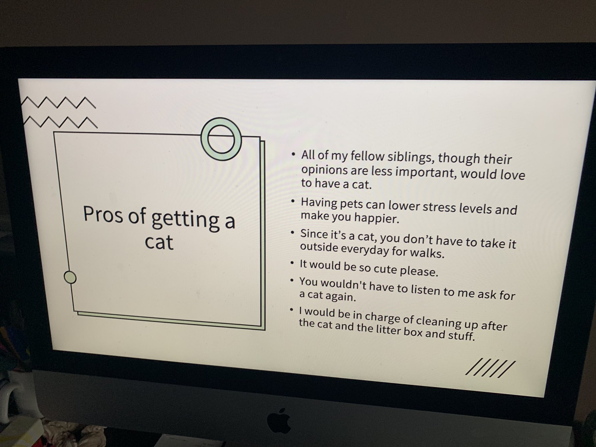 Girl creates hilarious PowerPoint presentation on why she should get a cat