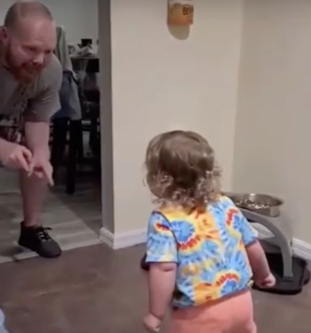 Little girl hilariously denies touching the dog's food