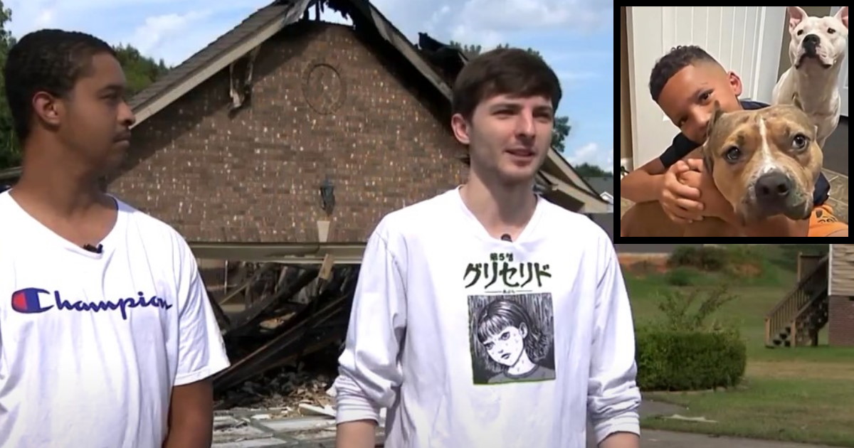 Young men hear dogs barking inside neighbors’ burning home and rush to ...