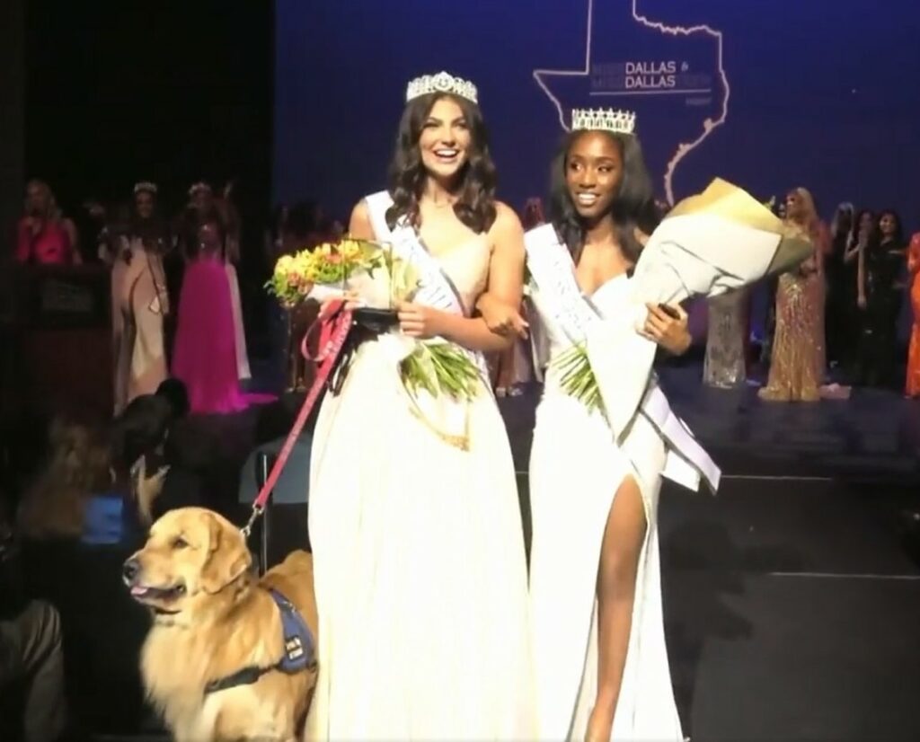Teen melts hearts winning pageant with her service dog by her side